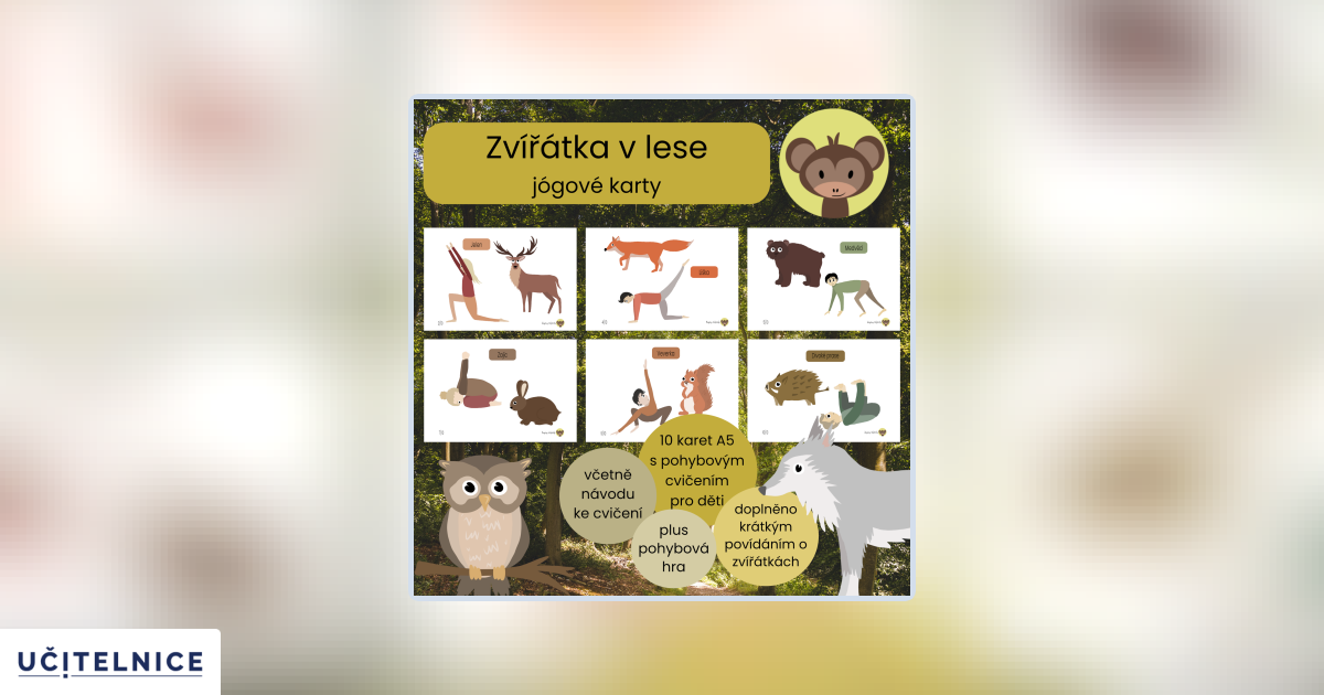 Jógové karty - zvířátka v lese | Učitelnice