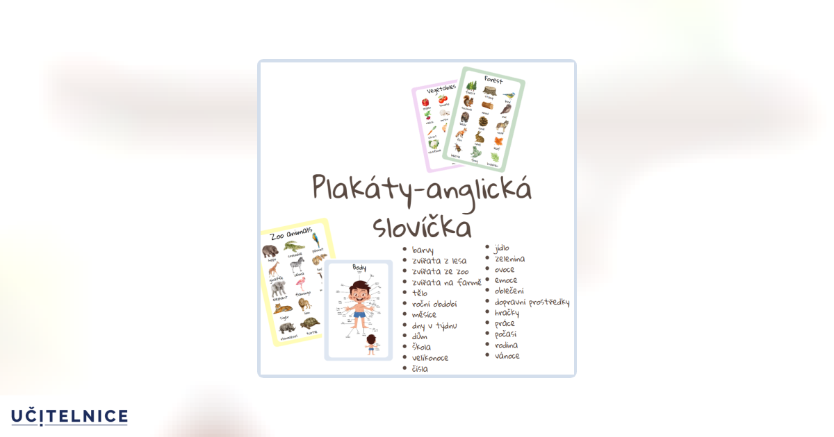 Plakáty-anglická slova | Učitelnice