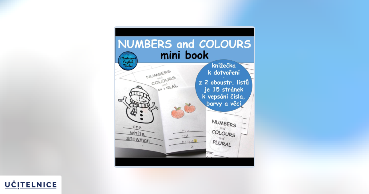 mini book NUMBERS, COLOURS and PLURAL | Učitelnice