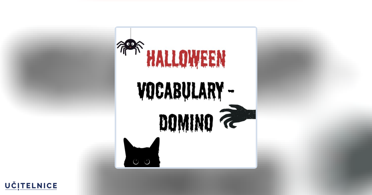 Halloween vocabulary - domino | Učitelnice