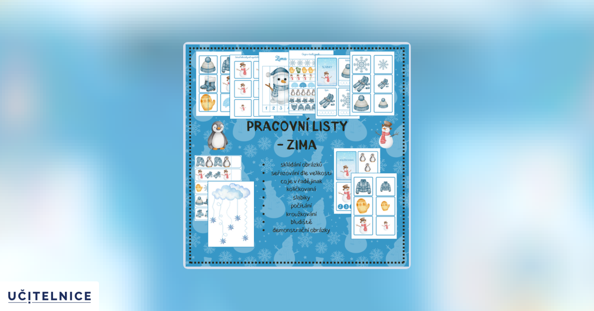 ZIMA - pracovní listy | Učitelnice