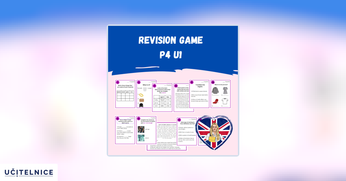 REVISION GAME - P4 U1 | Učitelnice