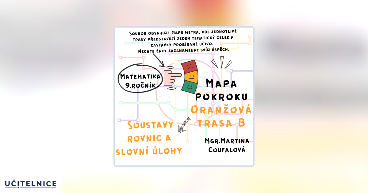 Mapa pokroku Oranžová trasa B _ Soustavy rovnic a slovní úlohy | Učitelnice
