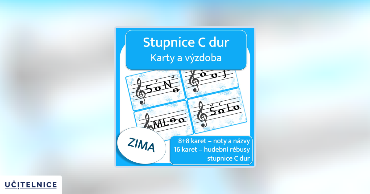 Stupnice C dur – karty a zimní výzdoba | Učitelnice