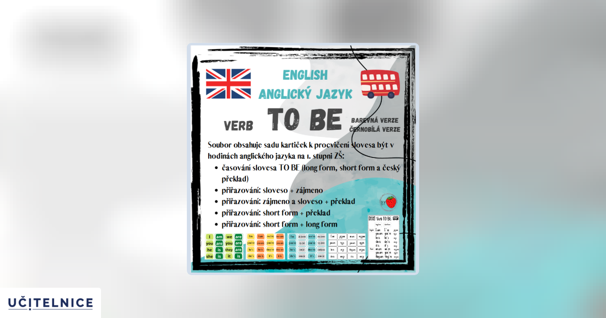 Sloveso TO BE kartičky | Učitelnice