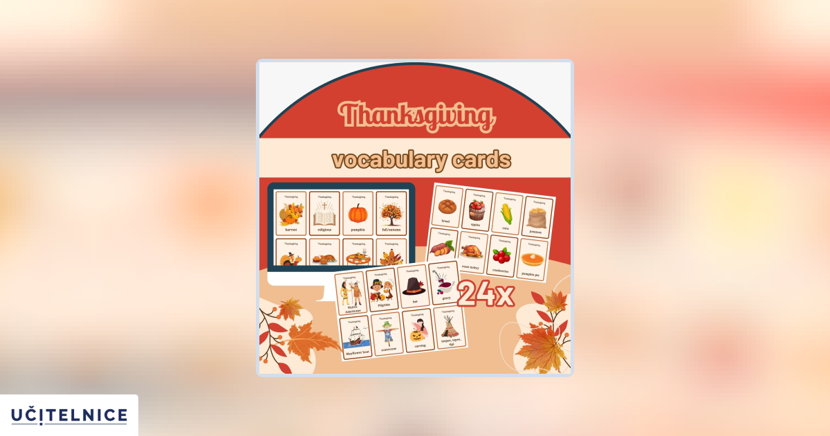 Thanksgiving - Vocabulary Cards | Učitelnice