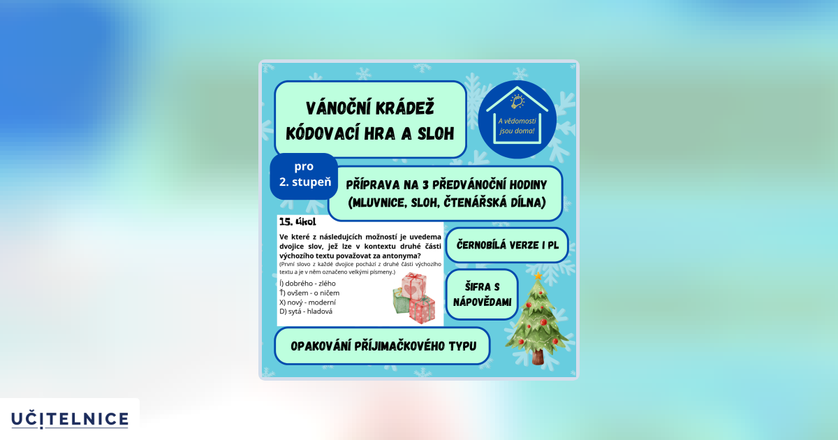 Vánoční krádež - kódovací hra a sloh | Učitelnice