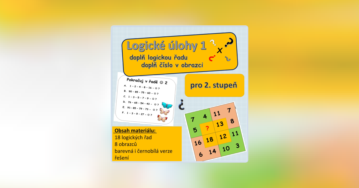 Logické úlohy 1 - pro 2. stupeň | Učitelnice