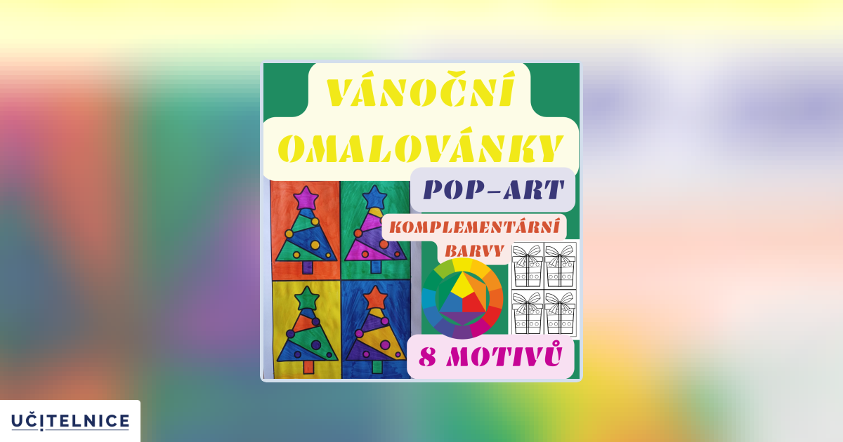 Vánoční omalovánky: POP-ART, komplementární barvy | Učitelnice