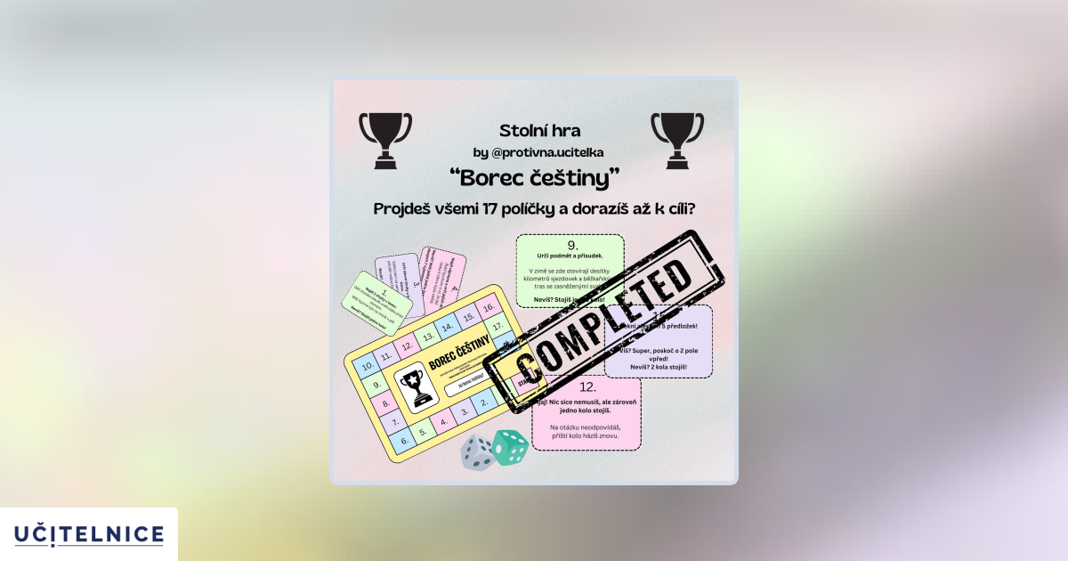 Stolní hra- "Borec češtiny" | Učitelnice