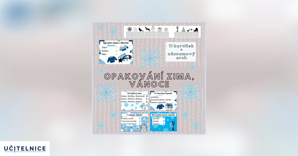TÉMA ZIMA A VÁNOCE | Učitelnice