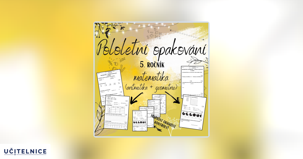 Pololetní kontrolní práce M/Mgeo 5. ročník | Učitelnice