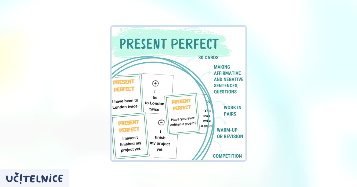 Present perfect - cards (making sentences) | Učitelnice