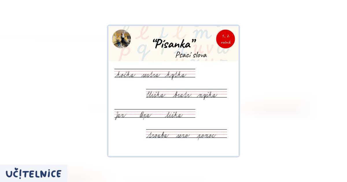 "Písanka" - psací slova | Učitelnice