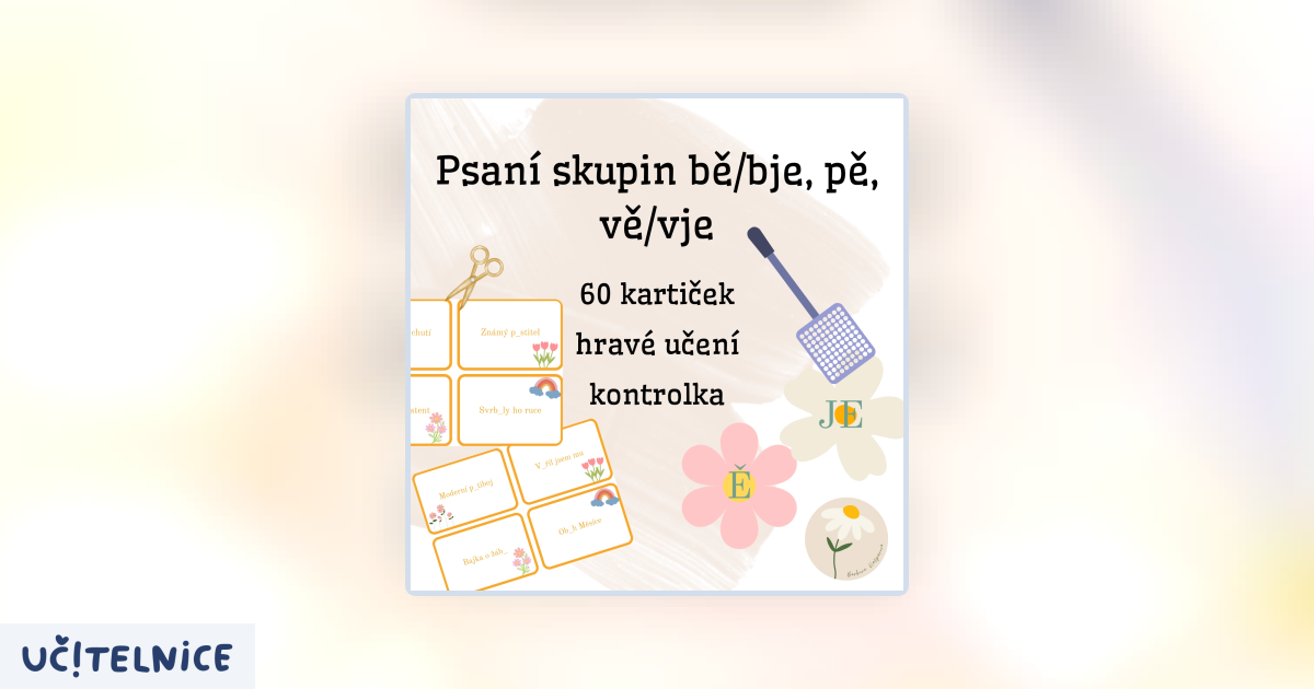 Psaní skupin bě/bje, pě, vě/vje | Učitelnice