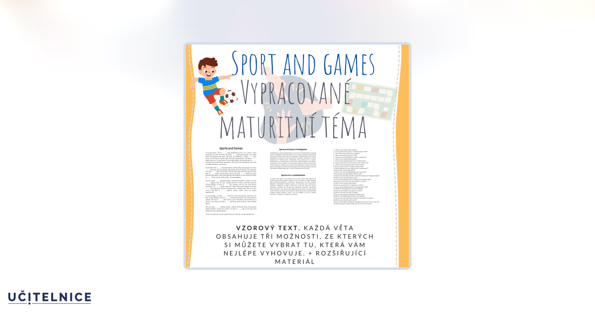 Sports and game - vypracované maturitní téma | Učitelnice