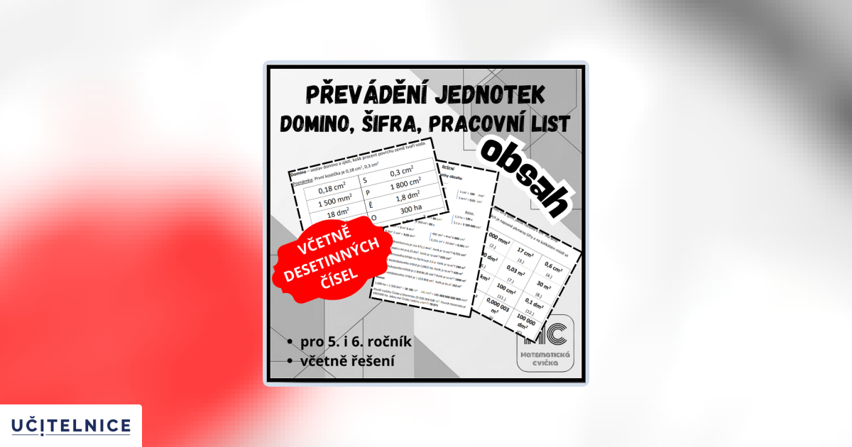 Převody jednotek obsahu - včetně desetinných čísel | Učitelnice