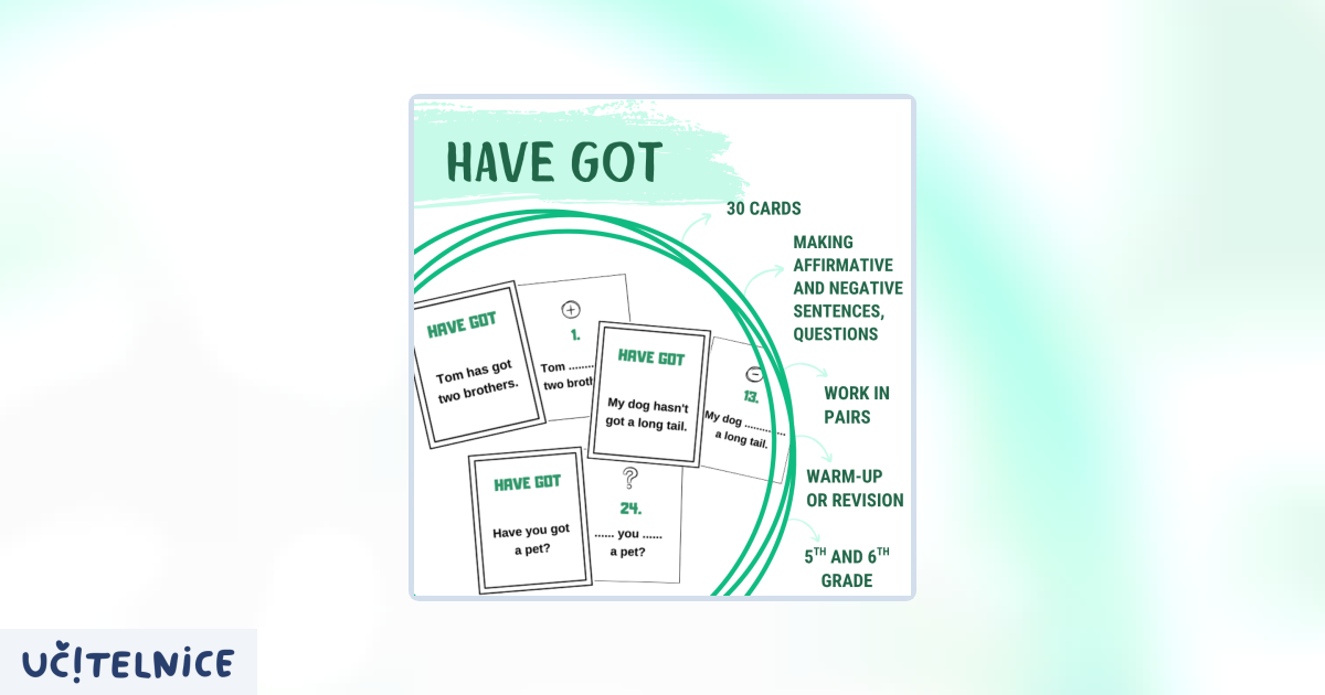 Have got (cards) - making sentences | Učitelnice