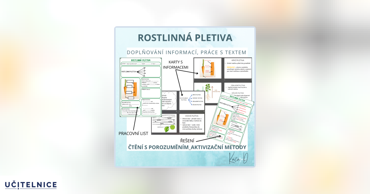 Rostlinná pletiva - práce s textem | Učitelnice