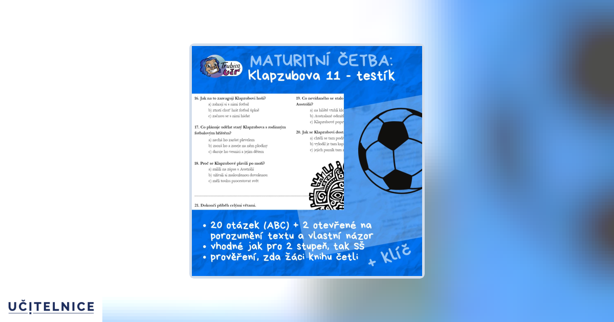 Klapzubova jedenáctka - testík | Učitelnice