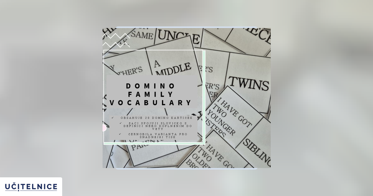 Family vocabulary - domino | Učitelnice