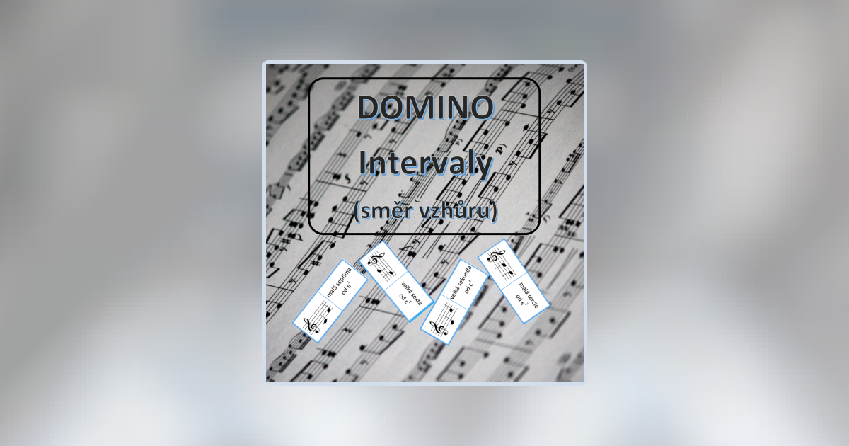 Domino - hudební intervaly (číslicové, např. c1) | Učitelnice