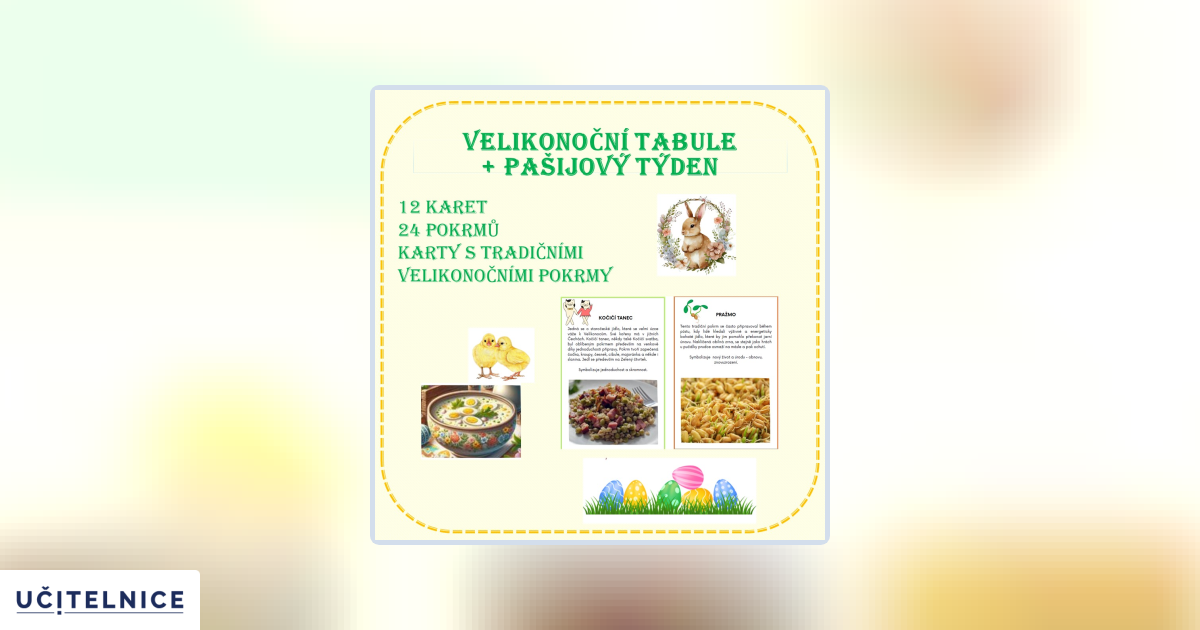 VELIKONOČNÍ TABULE A PAŠIJOVÝ TÝDEN - CO SE DŘÍVE JEDLO O VELIKONOCÍCH | Učitelnice