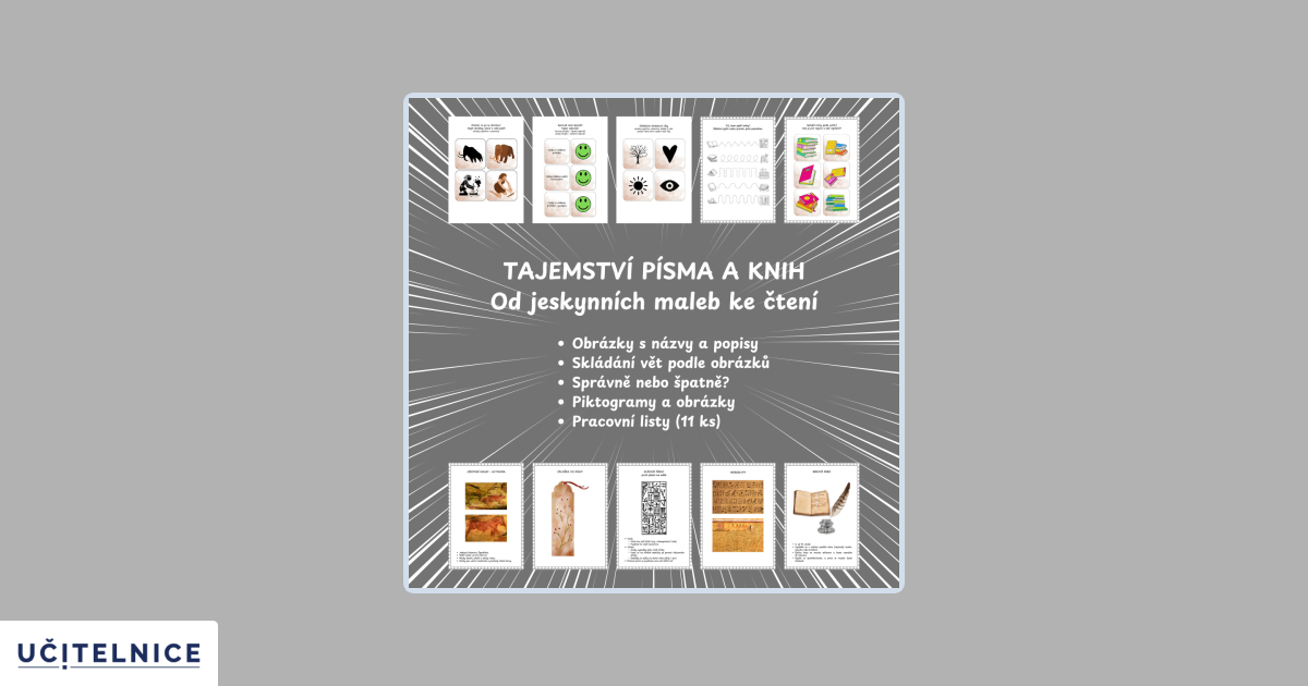Tajemství písma a knih - obrázky, aktivity, pracovní listy | Učitelnice