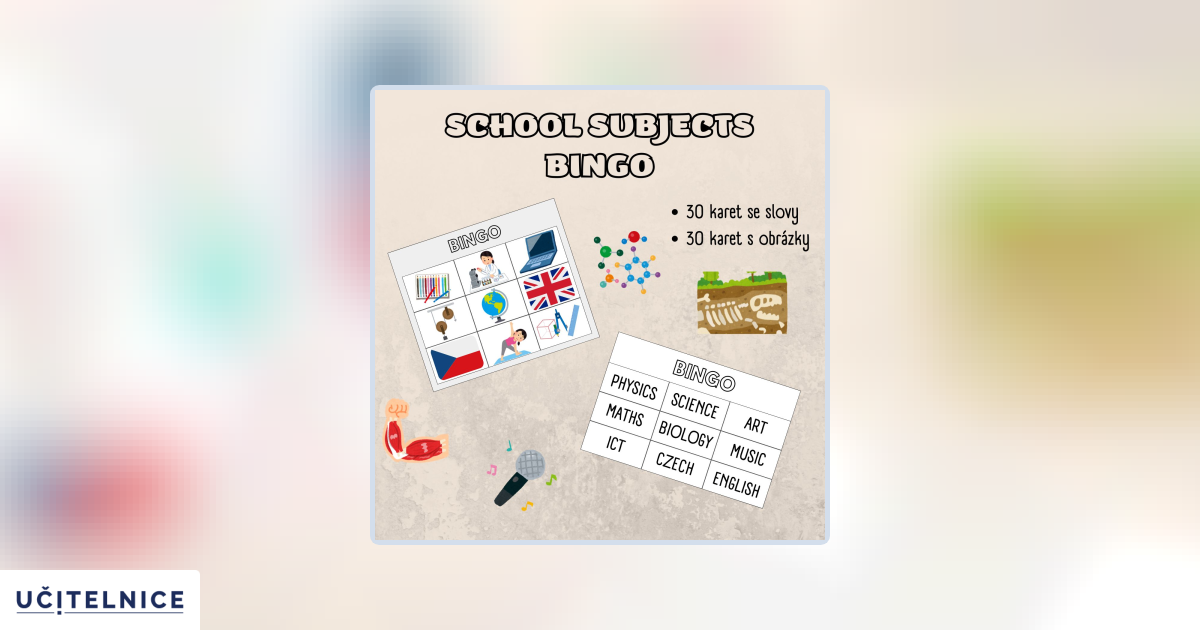 School subjects - bingo | Učitelnice