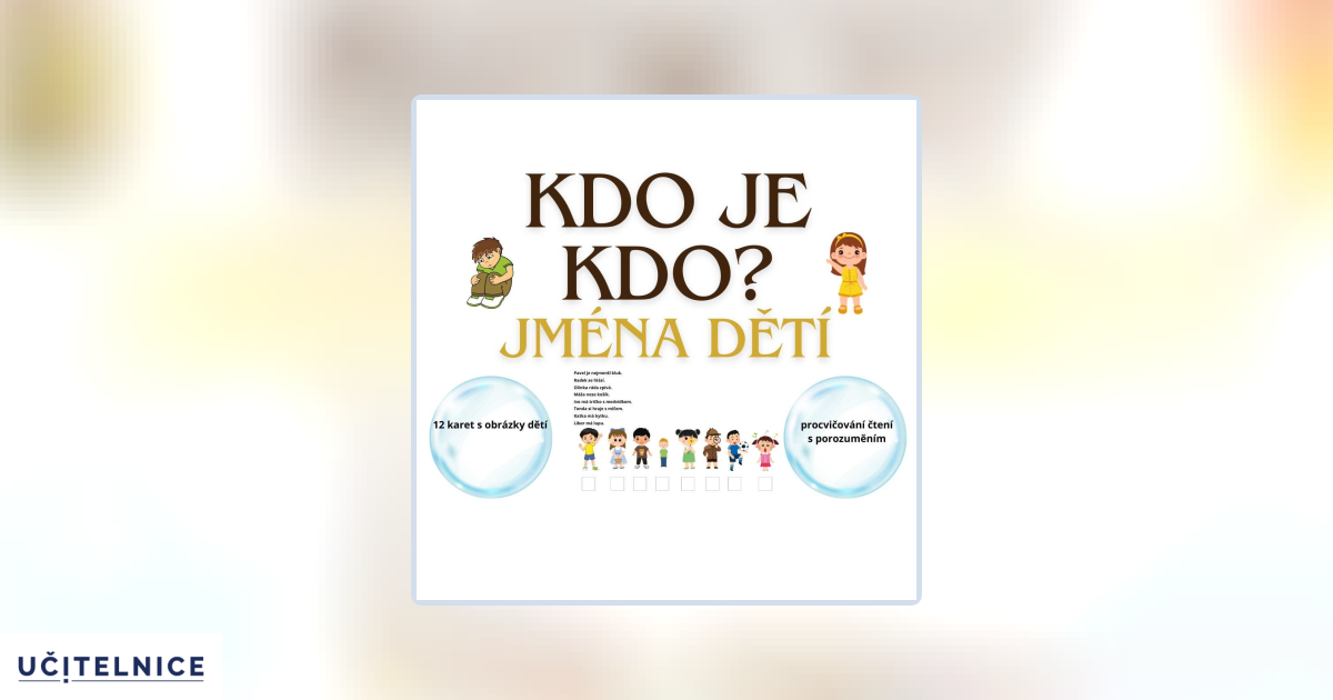 Kdo je kdo? Jména dětí | Učitelnice