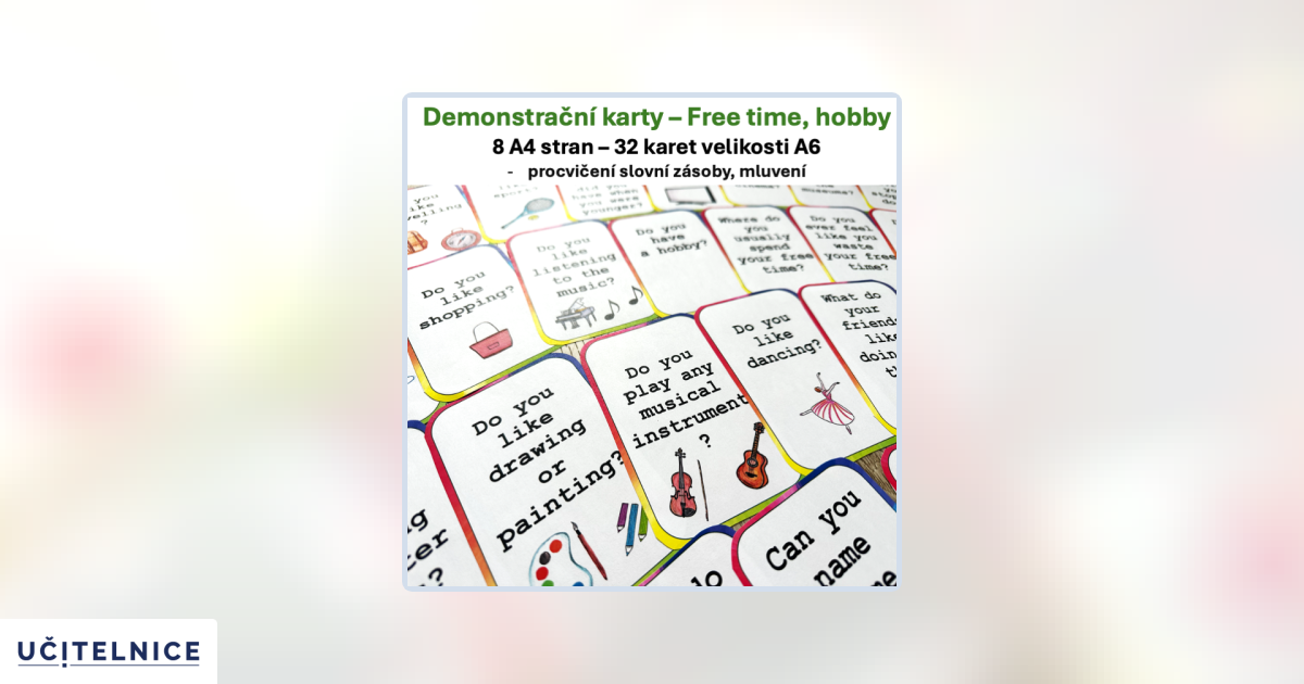 Free time, hobby - conversation cards | Učitelnice