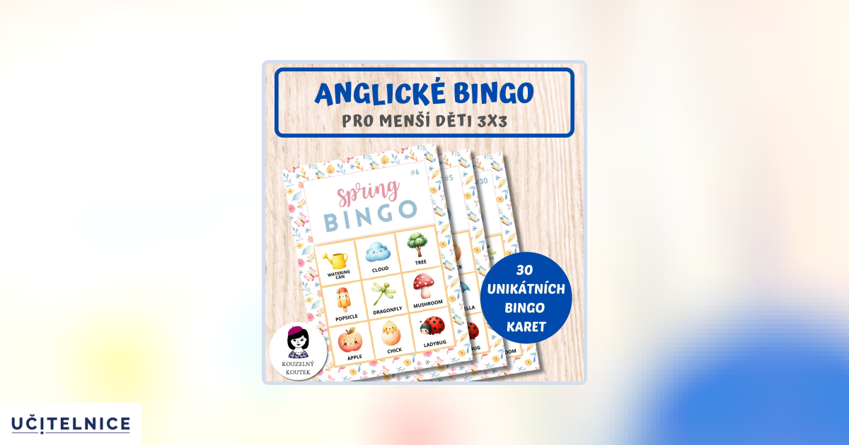Anglické mini bingo - hra pro menší děti | Učitelnice