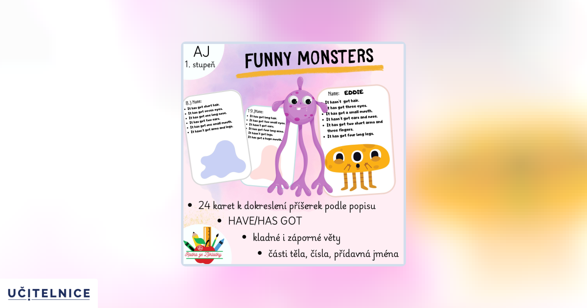 Funny Monsters - Have got, Parts of the Body | Učitelnice