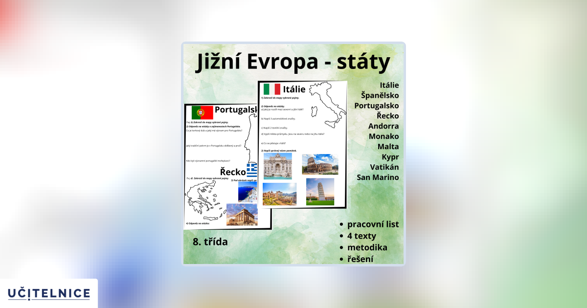 Jižní Evropa - státy | Učitelnice