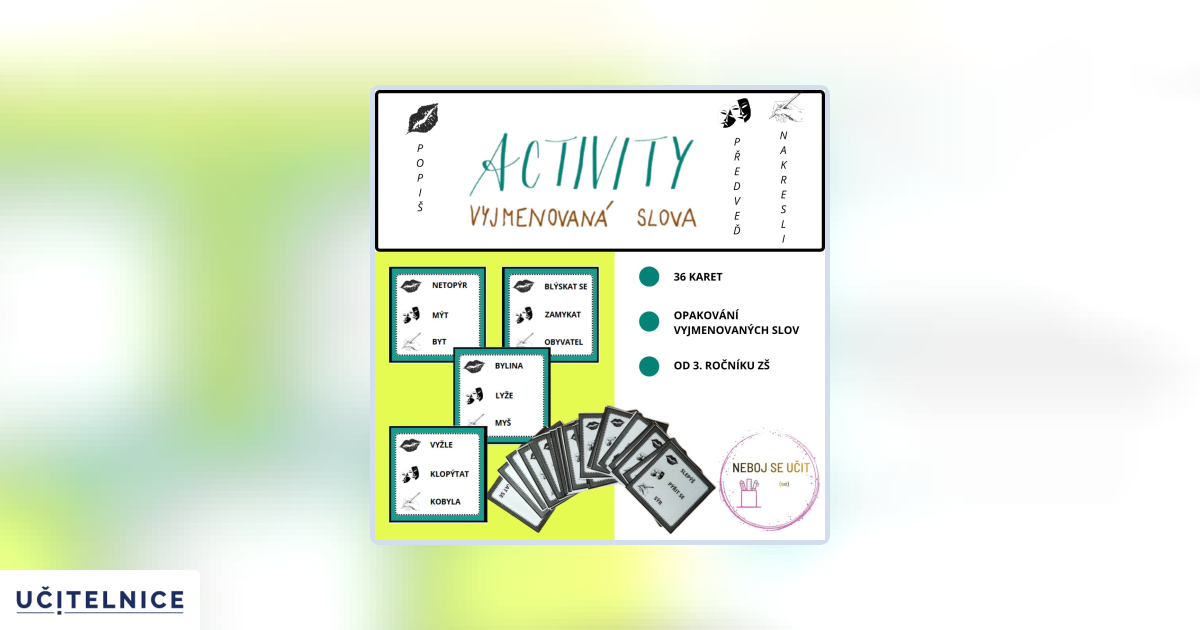 Vyjmenovaná slova - Activity hra | Učitelnice