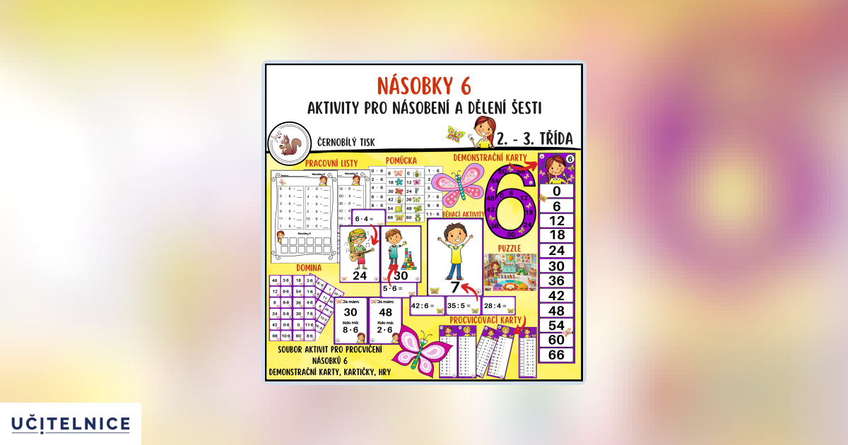 Násobky 6 - malá násobilka | Učitelnice