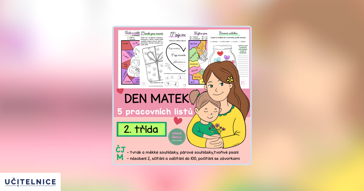 Materiál - DEN MATEK, SVÁTEK MATEK- VYBARVOVAČKY ČJ + M - 2. TŘÍDA - 5 PL + řešení