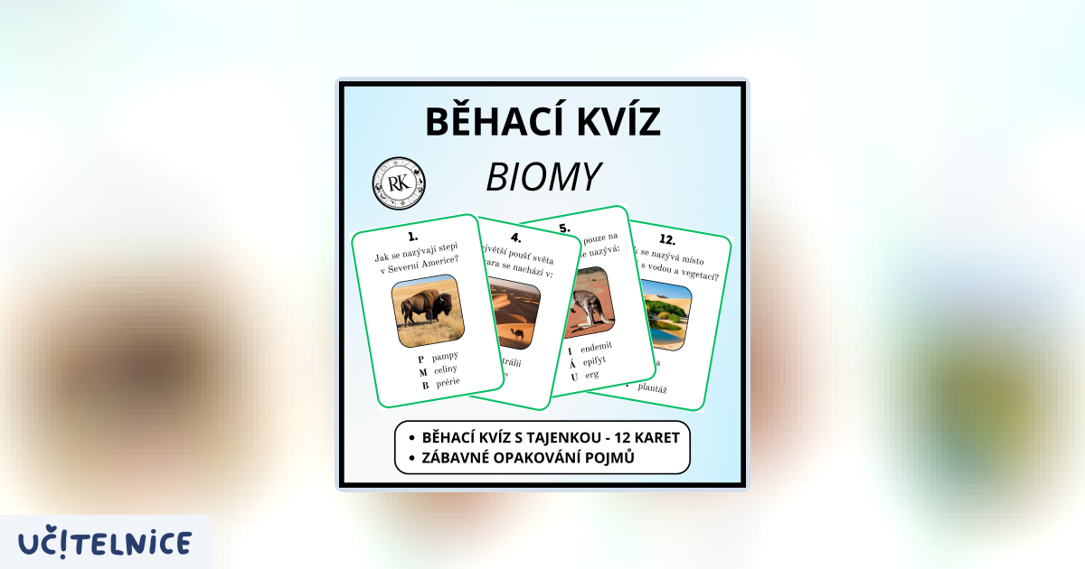 Biomy - Běhací kvíz | Učitelnice