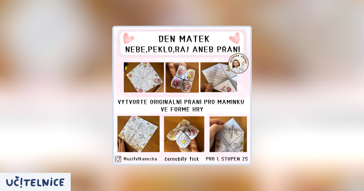 DEN MATEK - NEBE,PEKLO,RÁJ ANEB PŘÁNÍ MAMINCE | Učitelnice