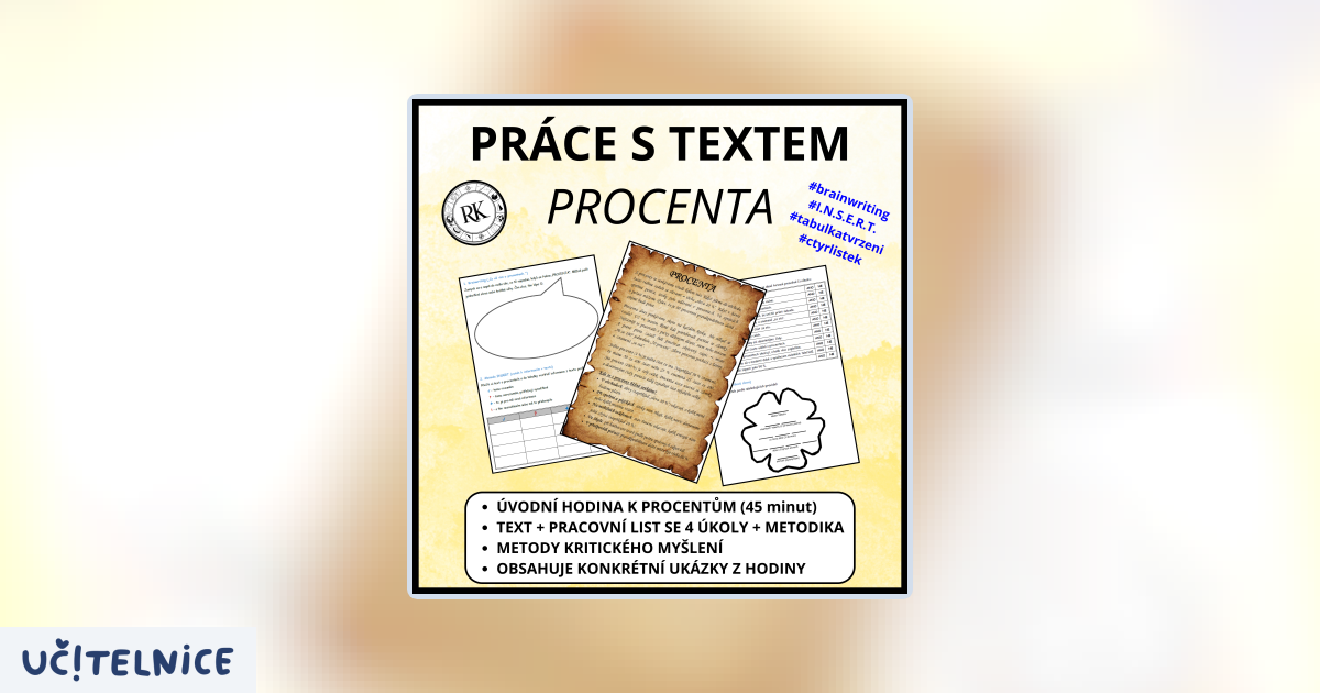 Materiál - Procenta - Práce s textem
