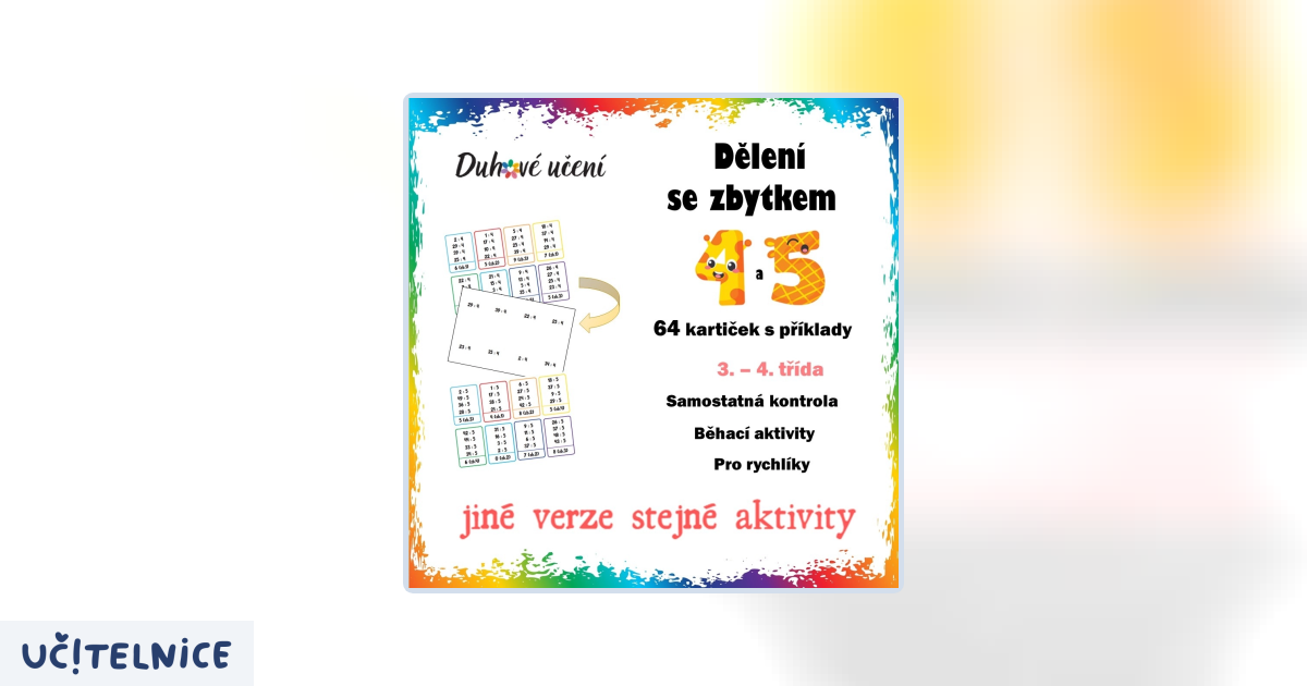 Dělení se zbytkem s čísly 4 a 5 | Učitelnice