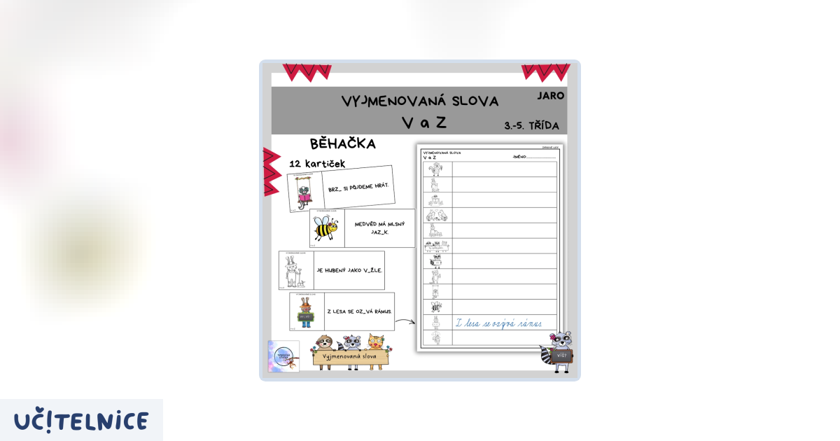 Vyjmenovaná slova V a Z - běhačka JARO | Učitelnice