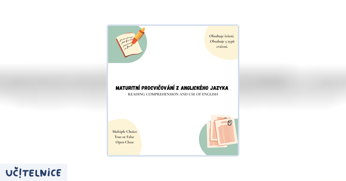 Maturitní procvičování z AJ - reading comprehension and use of English ...