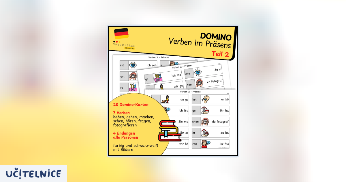 DOMINO Verben 2 im Präsens | Učitelnice