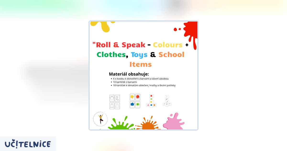 "Roll & Speak – Colours + Clothes, Toys & School Items | Učitelnice