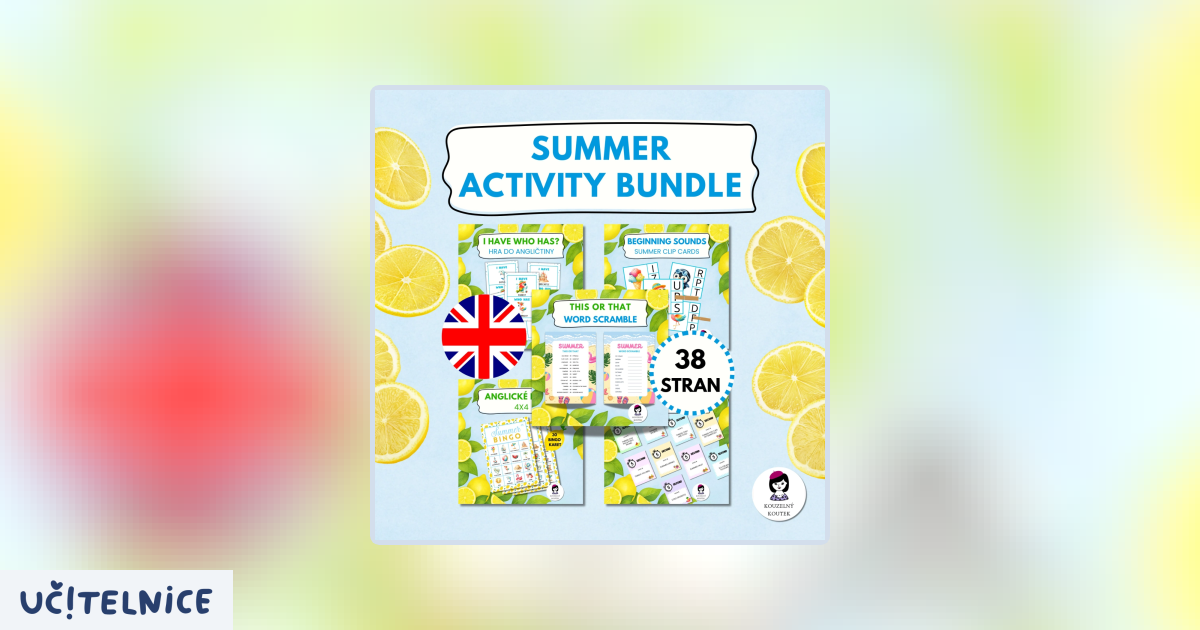 Anglický balíček aktivit - Summer activity bundle | Bingo | 5 second | Učitelnice
