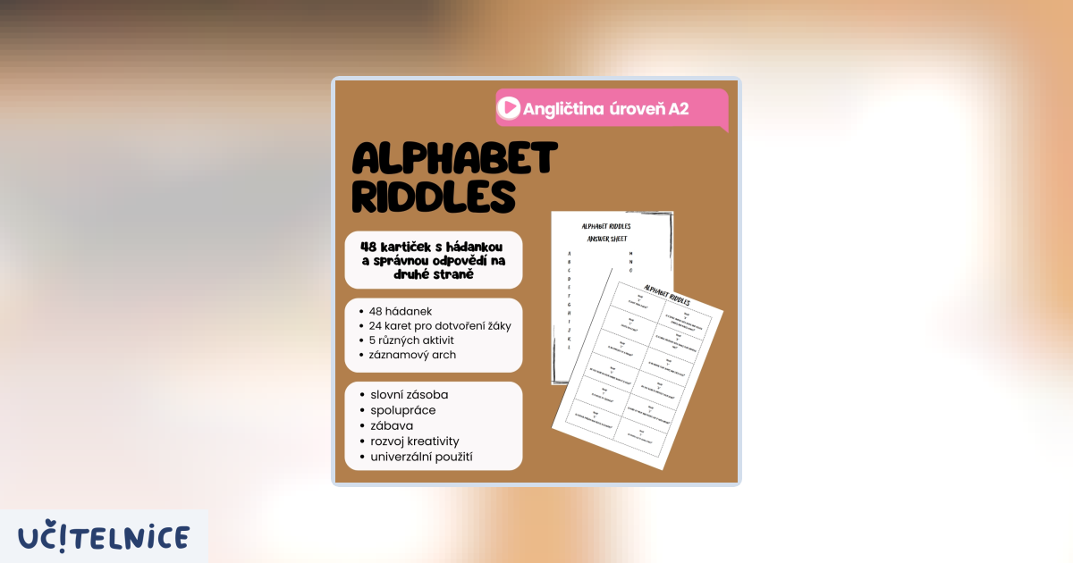 Alphabet Riddles | Učitelnice