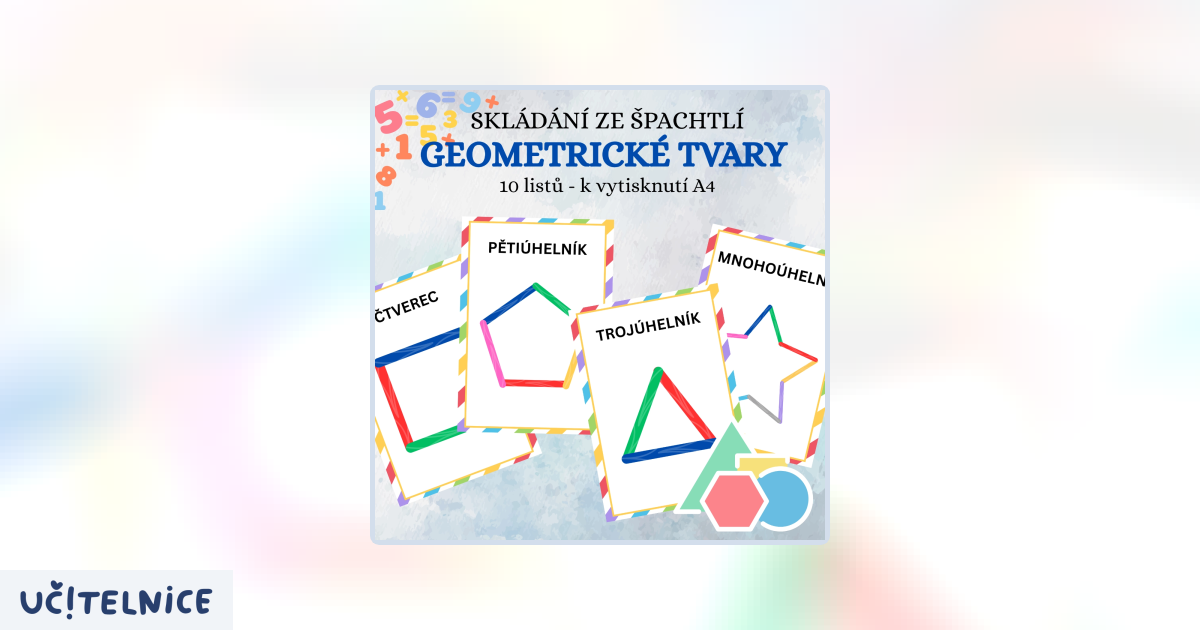 Geometrické tvary - Skládačky ze špachtlí | Učitelnice