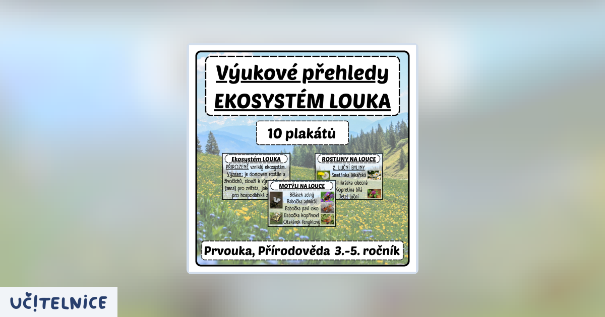EKOSYSTÉM LOUKA - Výukové přehledy | Učitelnice