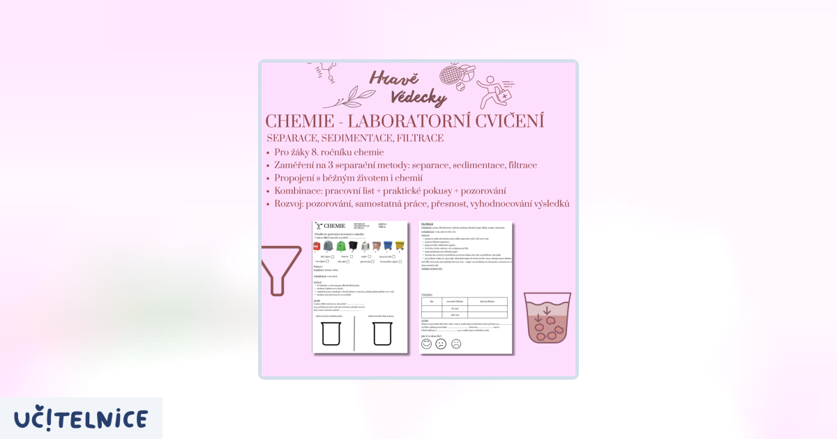Chemie - laboratorní cvičení (separace, sedimentace, filtrace) | Učitelnice